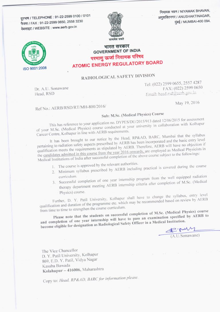 DYP | Center For Interdisciplinary Research | Atomic Energy Regulatory ...